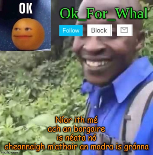 Níor ith mé ach an borgaire is néata nó cheannaigh m’athair an madra is ...