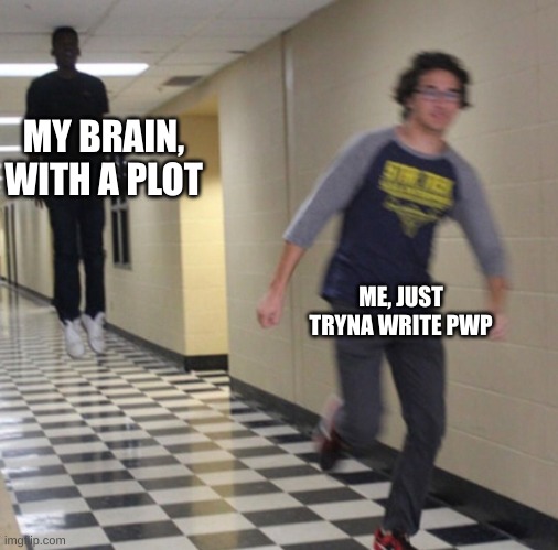 Running away in hallway - Imgflip