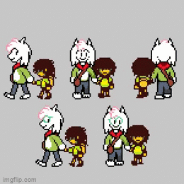found this spritesheet for what may be Asriel in Deltarune - Imgflip