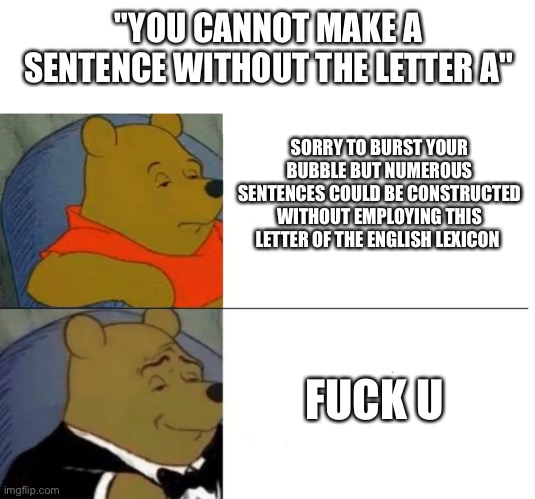 Image tagged in blank white template,fancy winnie the pooh meme - Imgflip