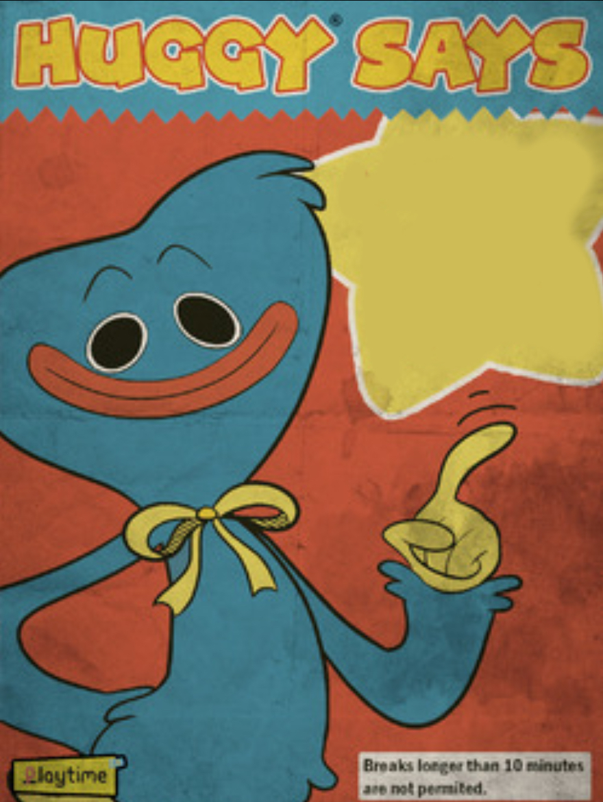 Huggy Wuggy Face Template