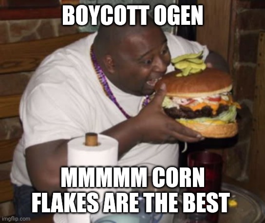 Fat guy eating burger - Imgflip