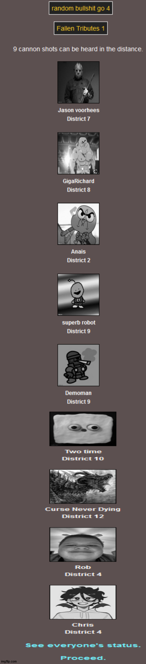 Part 3: fallen tributes - Imgflip