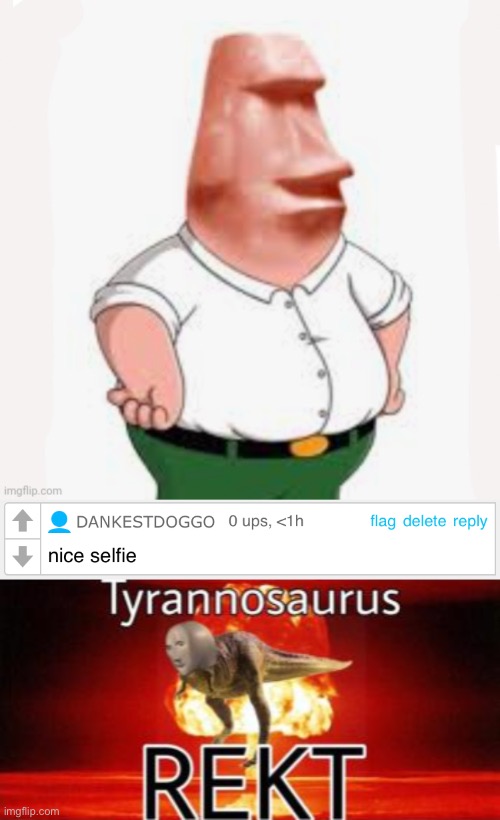 Image tagged in memes,funny,tyrannosaurus rekt,oh wow are you actually ...