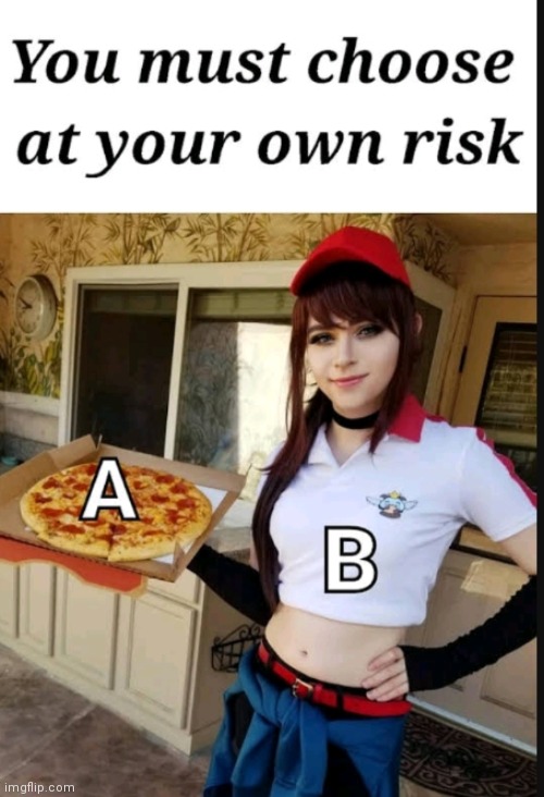 either you become a sigma or alpha and take the pizza or become a beta ...