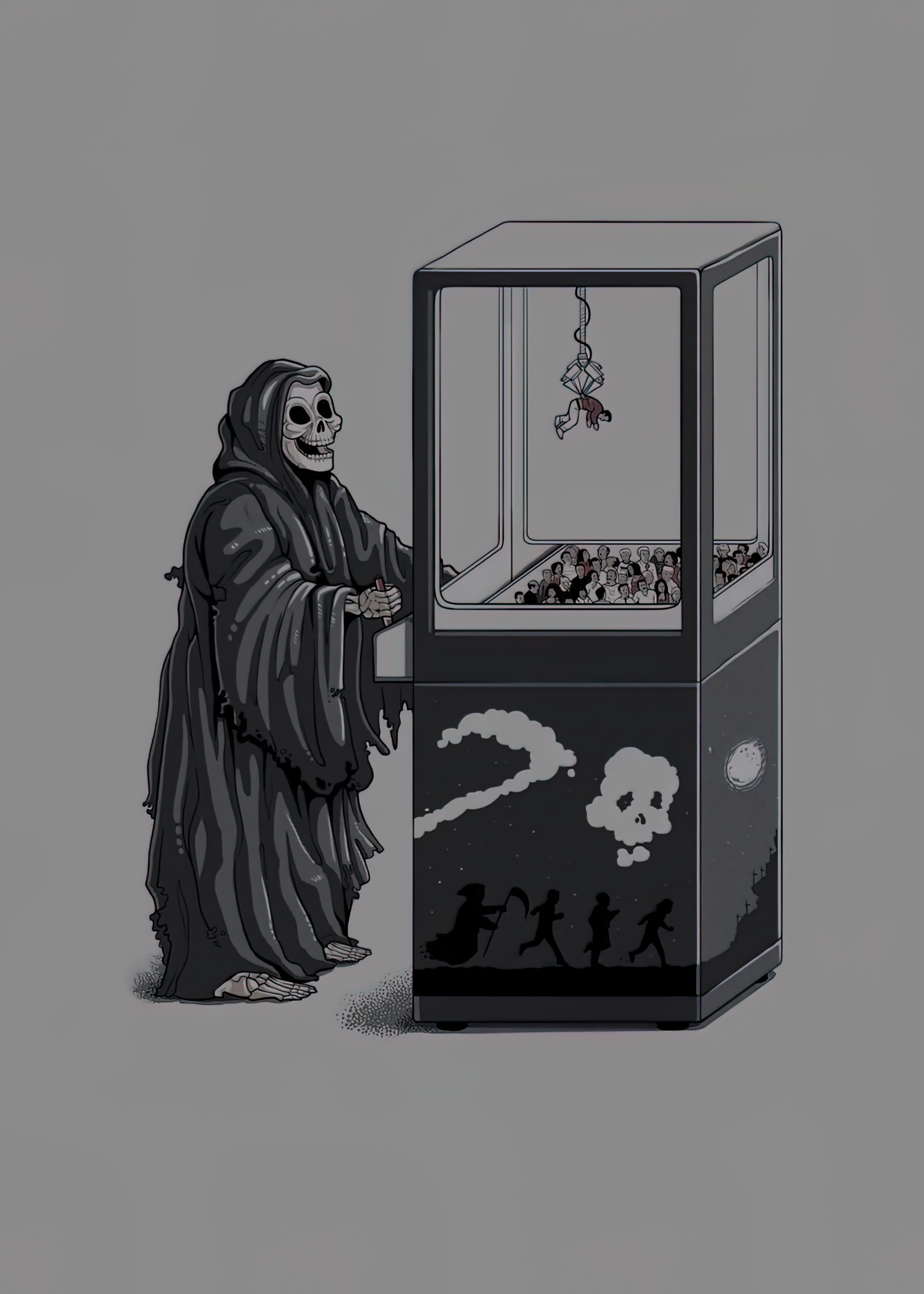 Grim Reaper At Skill Tester Claw Machine Memes Imgflip