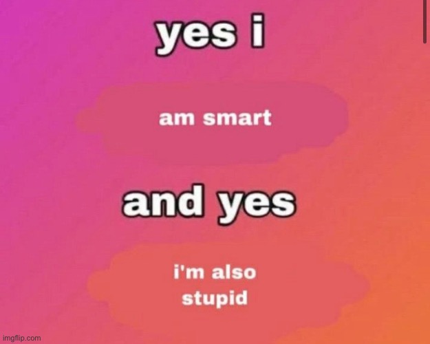 being quote unquote g i f t e d, but also no common sense - Imgflip