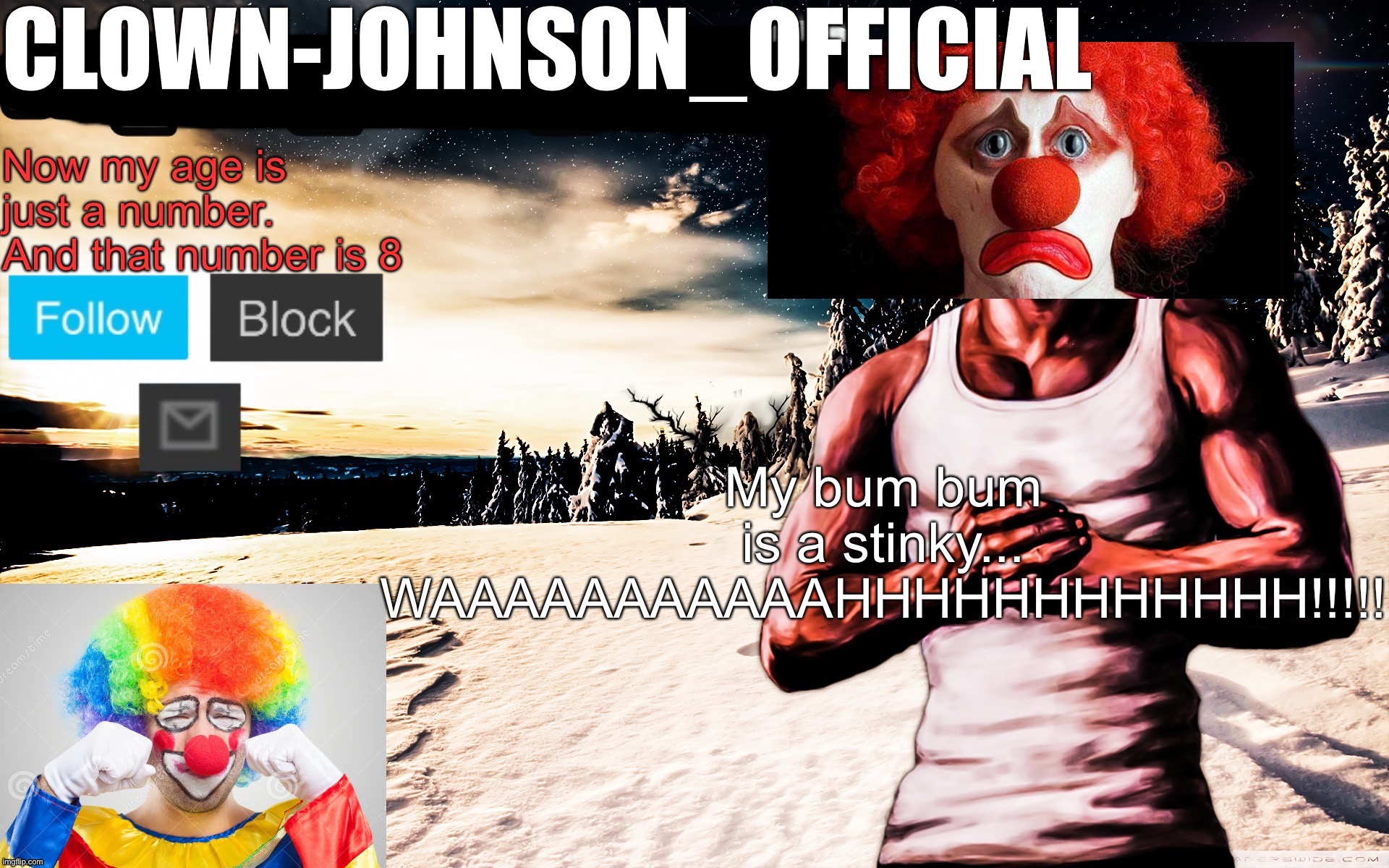 Clown-johnson_official announcement template - Imgflip