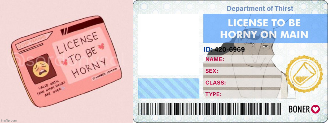 Image tagged in license to be horny on main - Imgflip