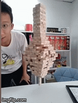 When Gravity Wins Jenga - Imgflip