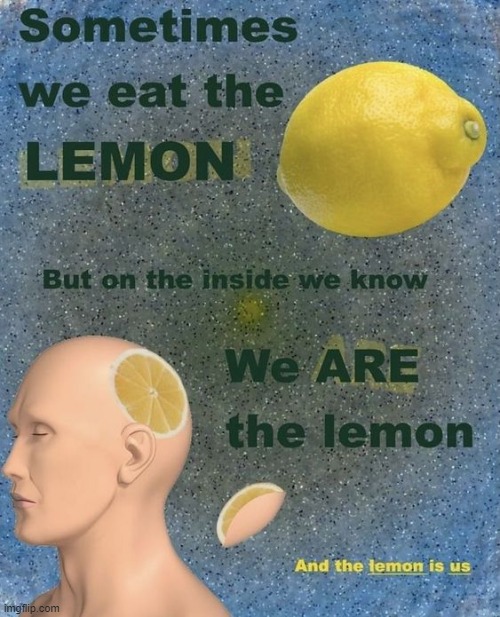 when life gives you lemons, lemons give you life. become the lemon ...