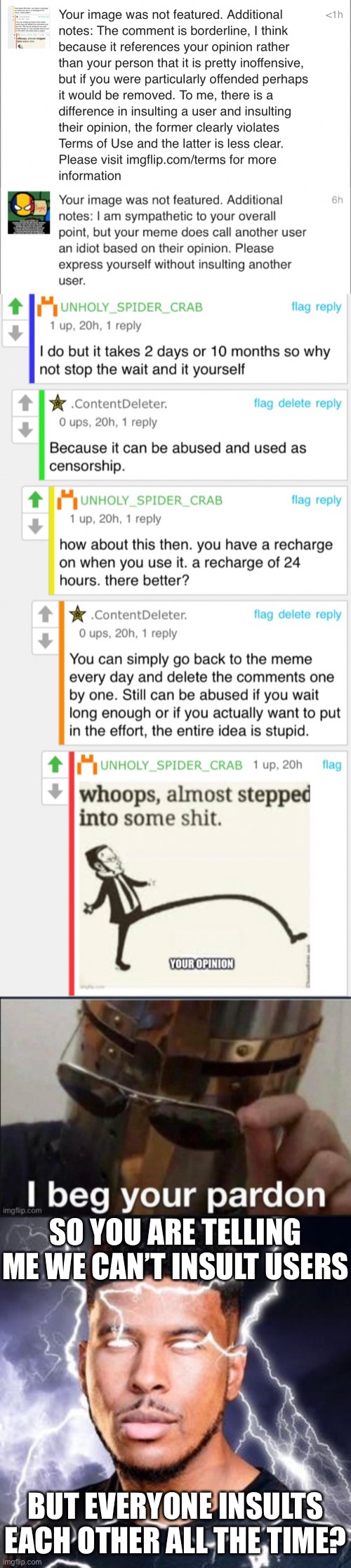This entire conversation with the mod is dumb - Imgflip