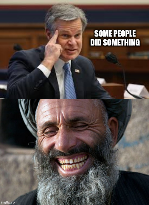 Image tagged in fbi roll safe,laughing terrorist - Imgflip