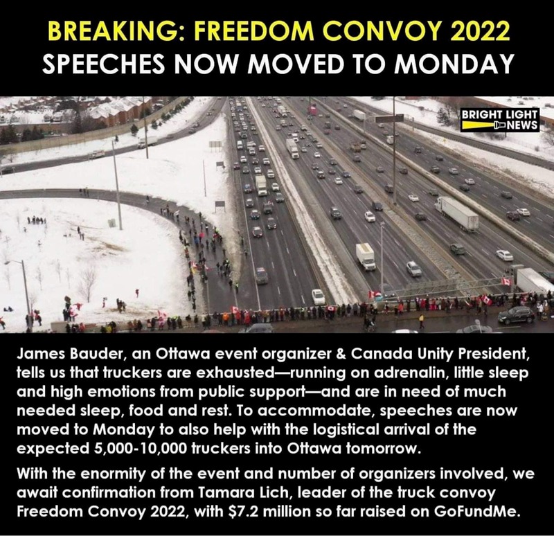 BREAKING: Freedom Convoy 2022 Speeches Moved to Monday - Imgflip