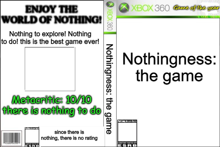 buy Nothingness: The Game for $0.00 at your local store now! - Imgflip