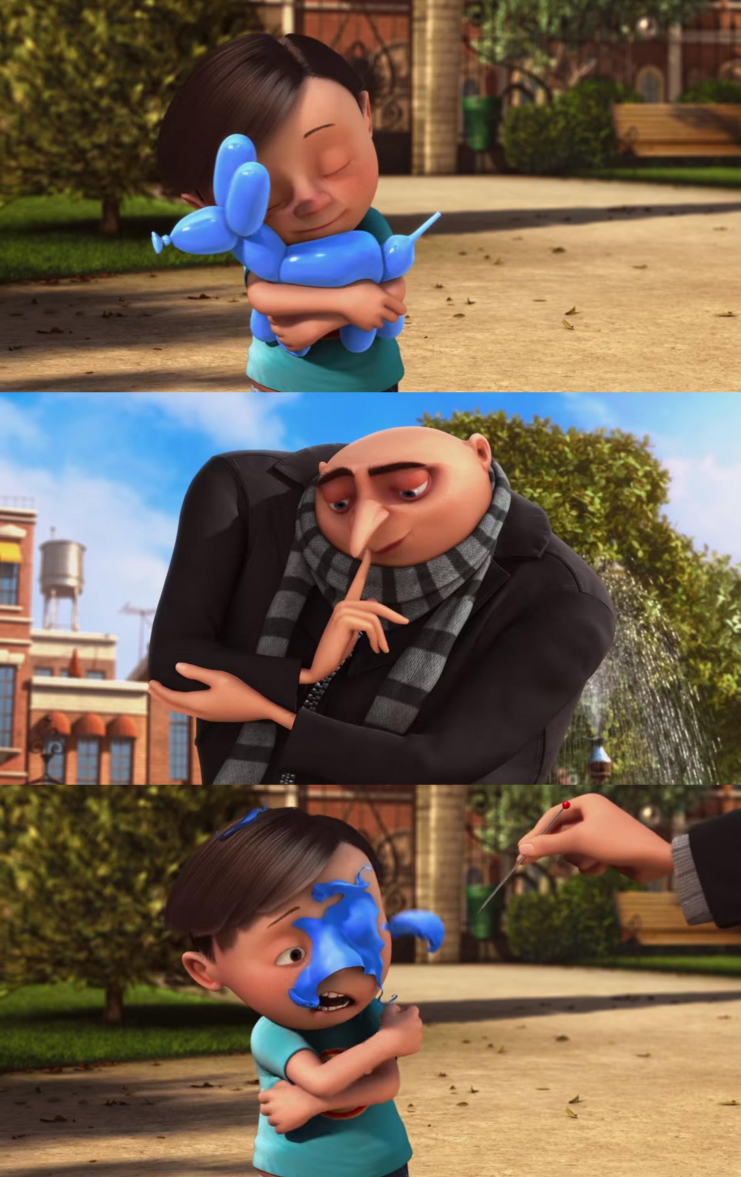 Gru Popping Little Girl s Balloon Blank Template Imgflip