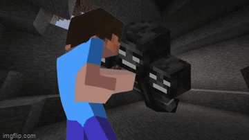 So I remade the Steve punching tree meme I made except with the wither ...