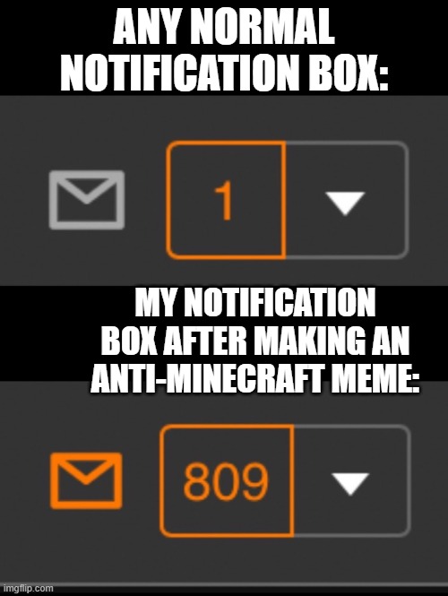 1 notification vs. 809 notifications with message - Imgflip