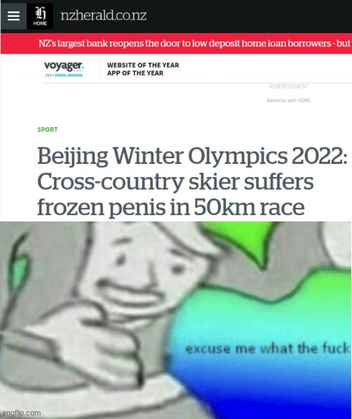 Image tagged in excuse me what the f ck,memes,penis,olympics,skiing - Imgflip