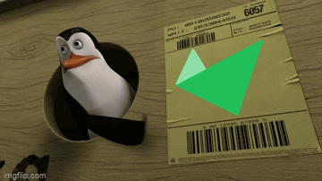 Penguin pointing at shipping label - Imgflip
