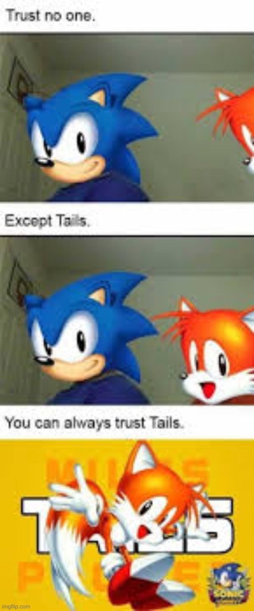 Tails might be the only person you could trust. - Imgflip