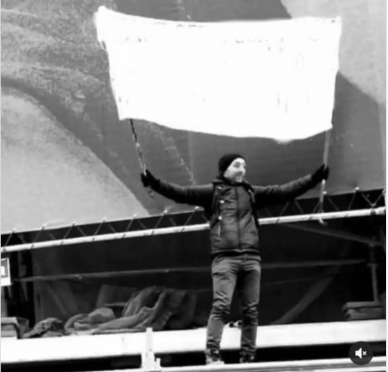 man with banner Blank Template - Imgflip