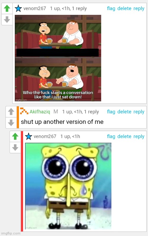 a conversation with my alt account - Imgflip