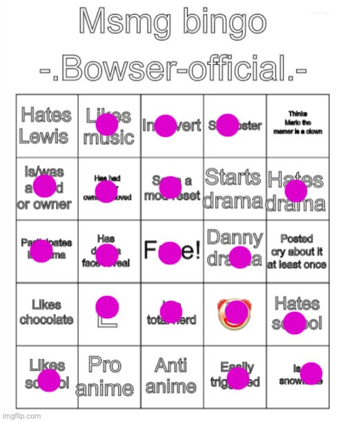 Msmg bingo. -.Bowser-official.- version - Imgflip