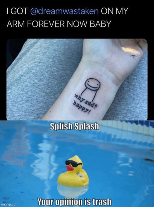 Image tagged in splish splash your opinion is trash - Imgflip