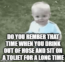 baby drink out of hose upvotes and views - Imgflip