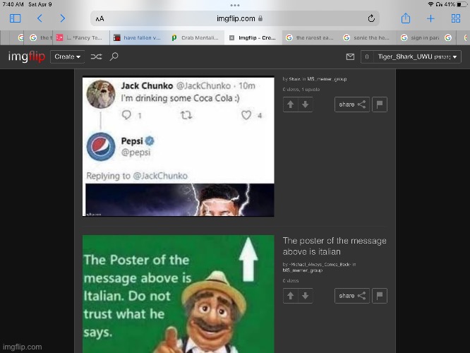The poster of the message above is italian - Imgflip