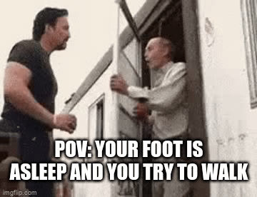 foot asleep - Imgflip