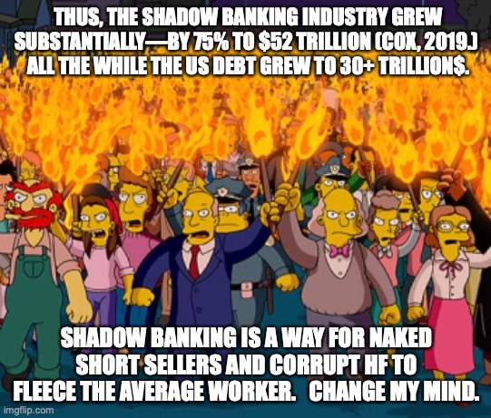Shadow Banking is fill in the blank. - Imgflip