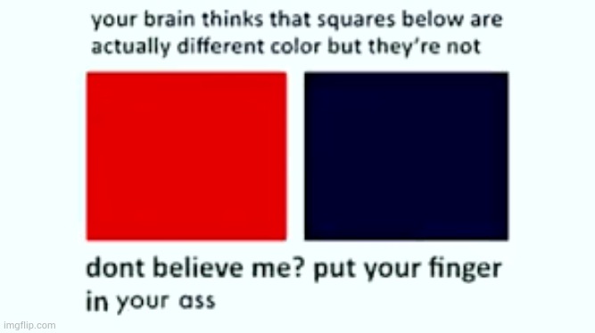 your brain thinks squares below are actually different color - Imgflip
