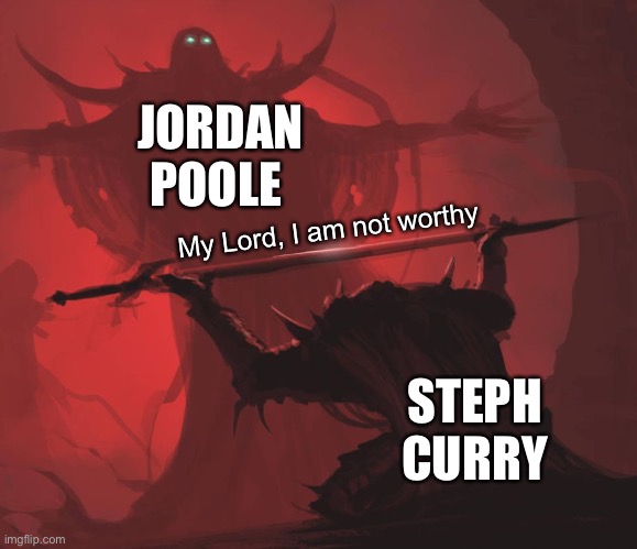 Man giving sword to larger man - Imgflip