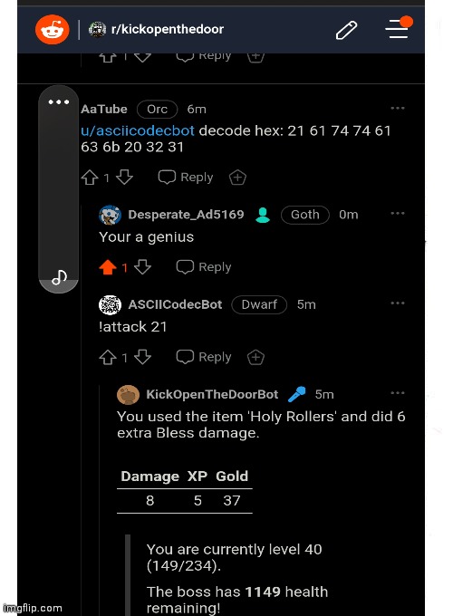 Manipulating a bot on reddit to activate another bot. - Imgflip