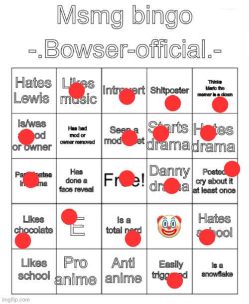 Msmg bingo. -.Bowser-official.- version - Imgflip
