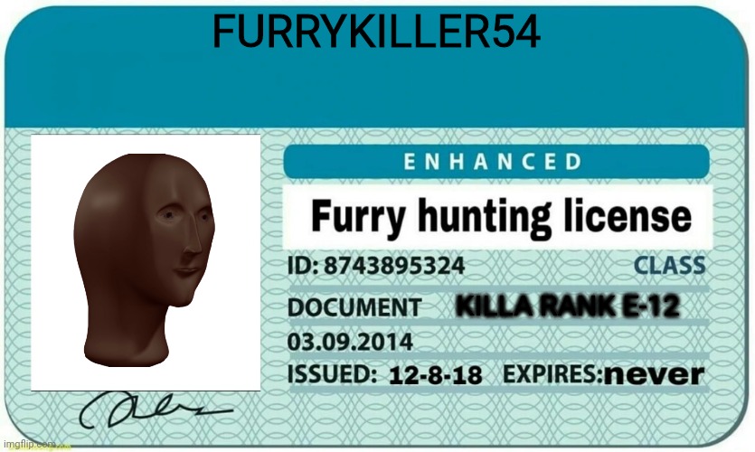 furry hunting license - Imgflip