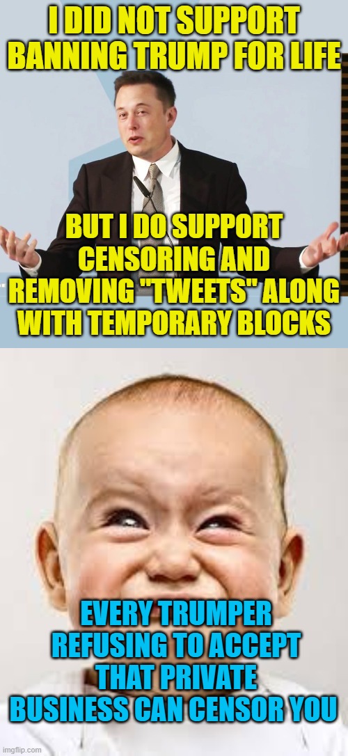 Image tagged in elon musk,crying baby - Imgflip