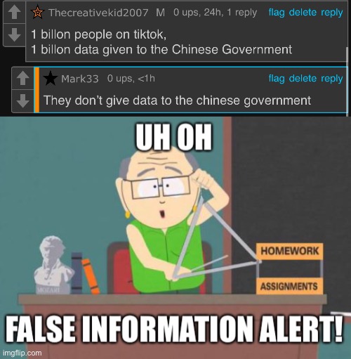 This user was spreading false information and propaganda about TikTok ...