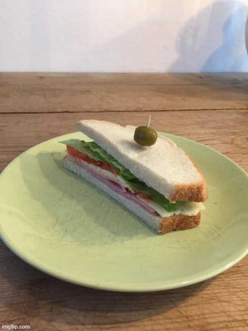 the first person to comment gets the sandvich - Imgflip