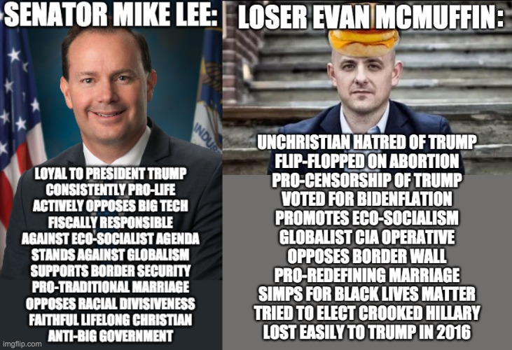 Mike Lee is a patriotic and conservative Latter-day Saint. McMuffin is ...