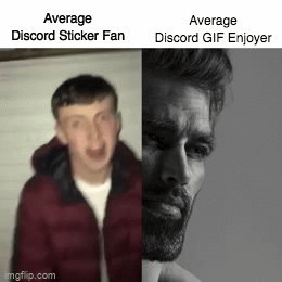 Average Discord Sticker Fan vs Average Discord Gif Enjoyer - Imgflip