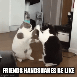 friends handshakes be like - Imgflip