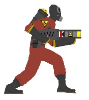 Pyro with a mini nuke launcher and some mini nukes - Imgflip