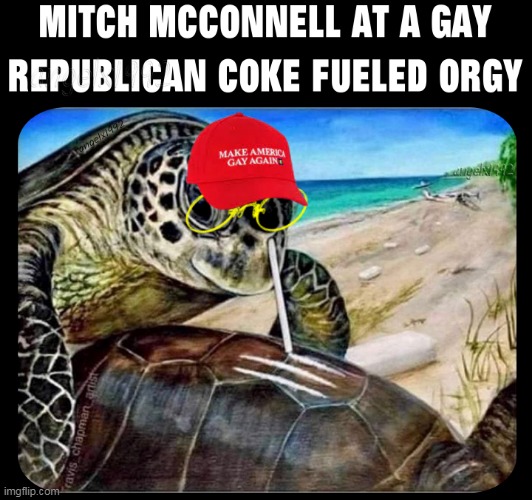 Image tagged in mitch mcconnell,turtle,clown car republicans,cocaine ...