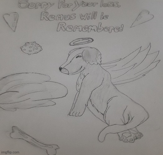 Outline of the drawing I'm making for my friend (their dog died) - Imgflip