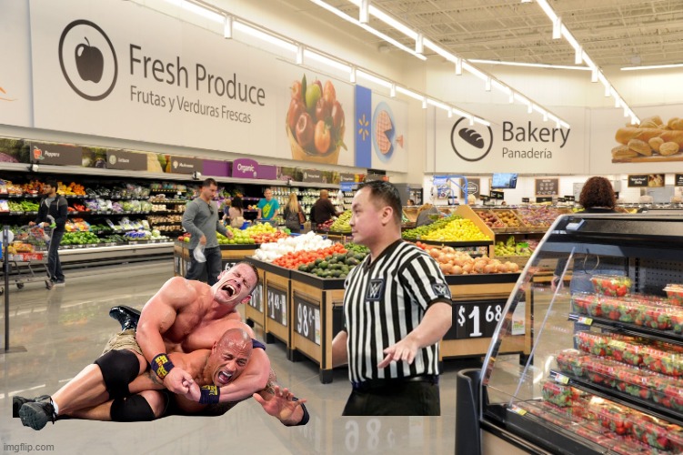 The Rock vs John Cena | No Holds Barred | Walmart - Imgflip