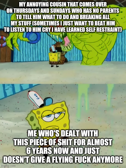 Ghost not scaring Spongebob - Imgflip