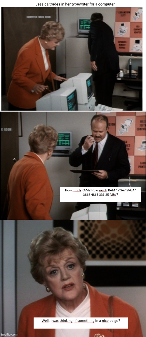 Jessica trades in her typewriter for a computer, Murder She Wrote, S8 ...